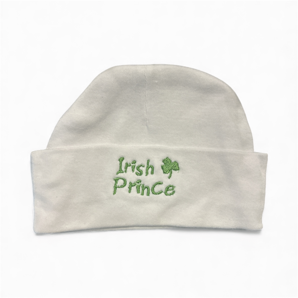 Embroidered Baby Knit Hat - Irish Prince - Out of Ireland